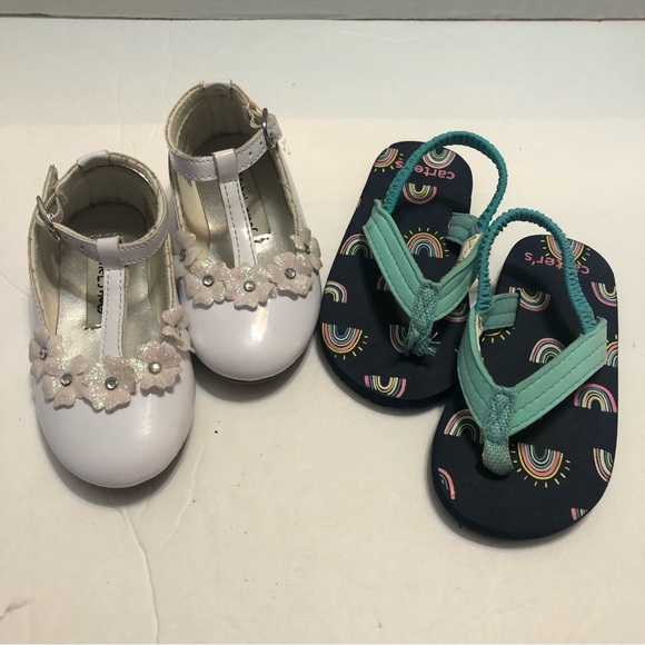 Rachel Shoes | Shoes | Rachel Shoes White Dress Carters Teal Rainbow ...